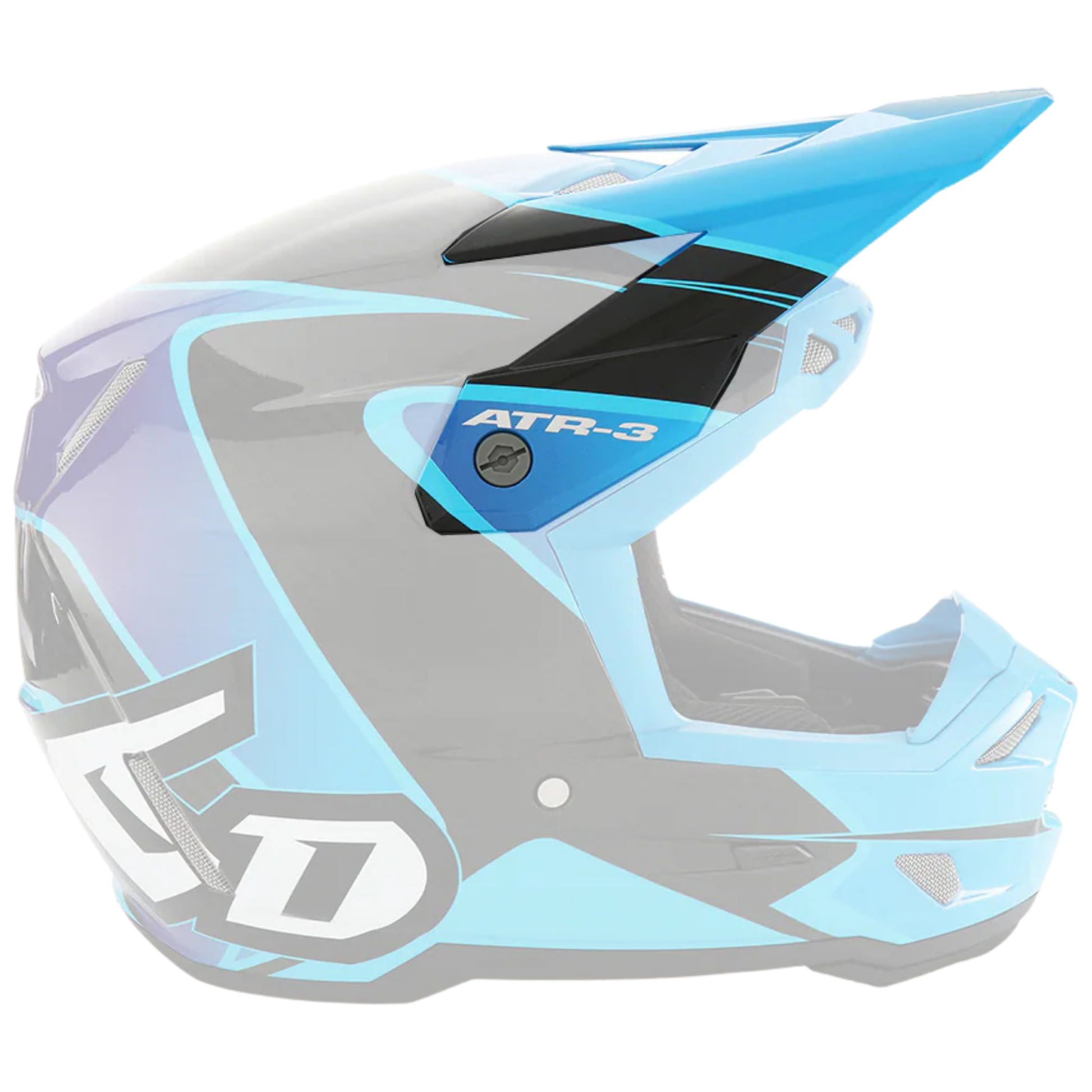 6D ATR-3 YOUTH WAVE GLOSS CYAN/BLUE/PURPLE REPLACEMENT VISOR – Moto House