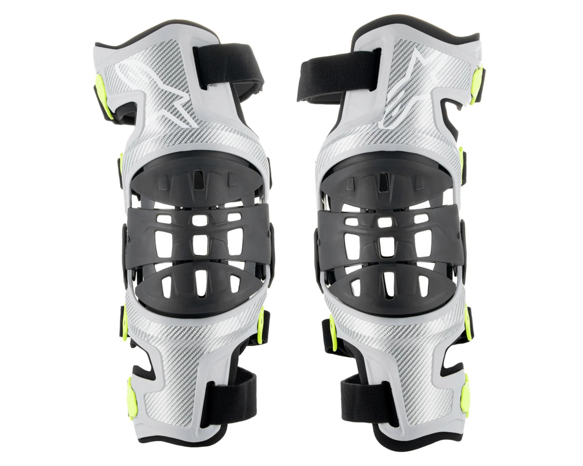 ALPINESTARS BIONIC-7 SILVER/FLURO YELLOW KNEE BRACE SET – Moto House