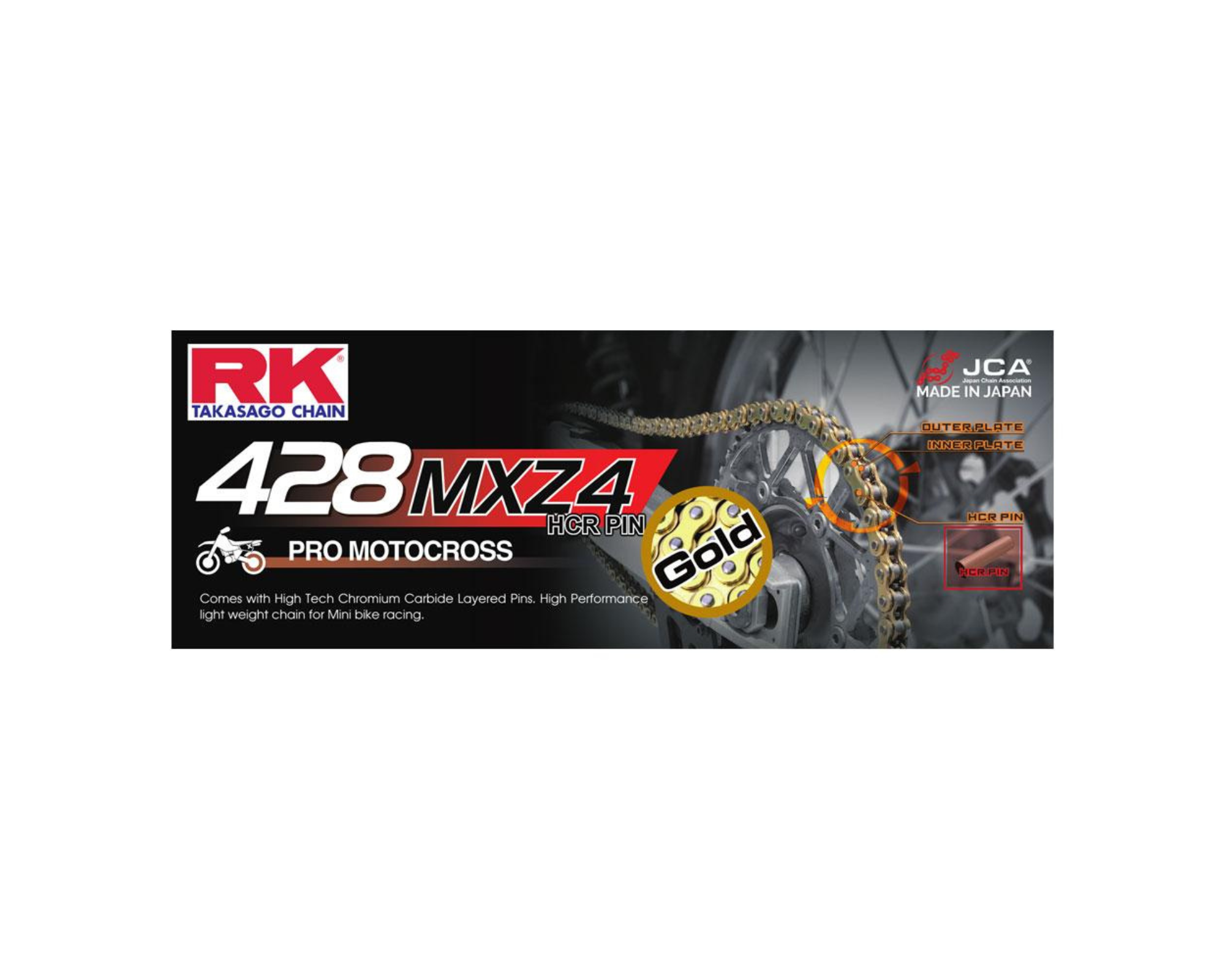 RK CHAINS 428MXZ4 136L GOLD RACE CHAIN – Moto House