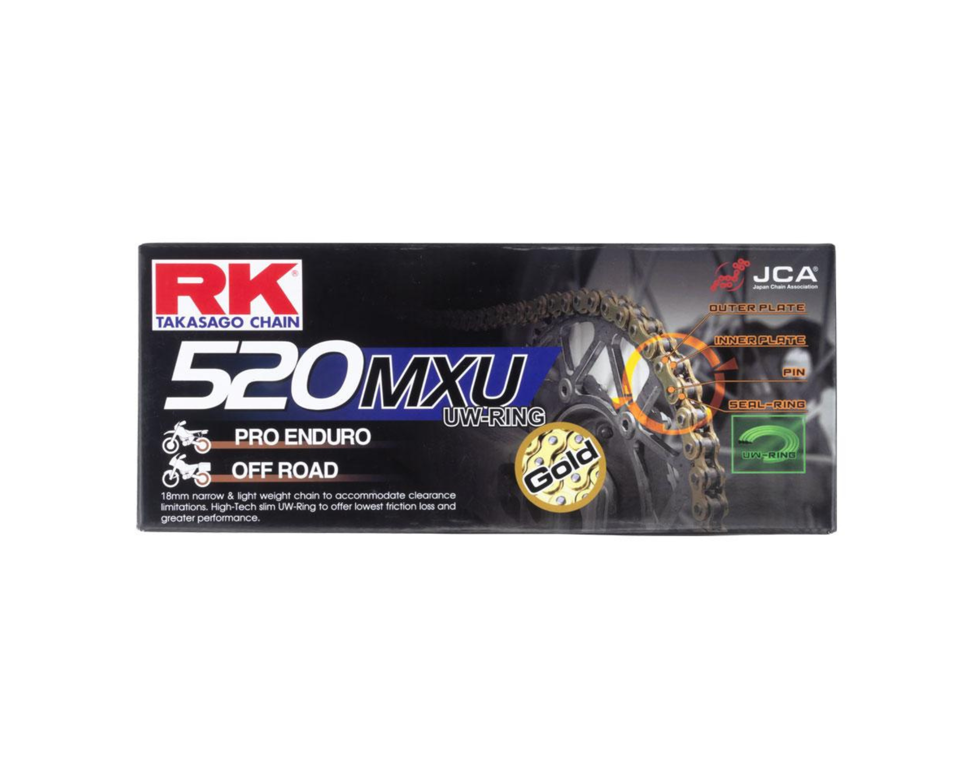 RK CHAINS 520MXU 120L GOLD RACE CHAIN – Moto House