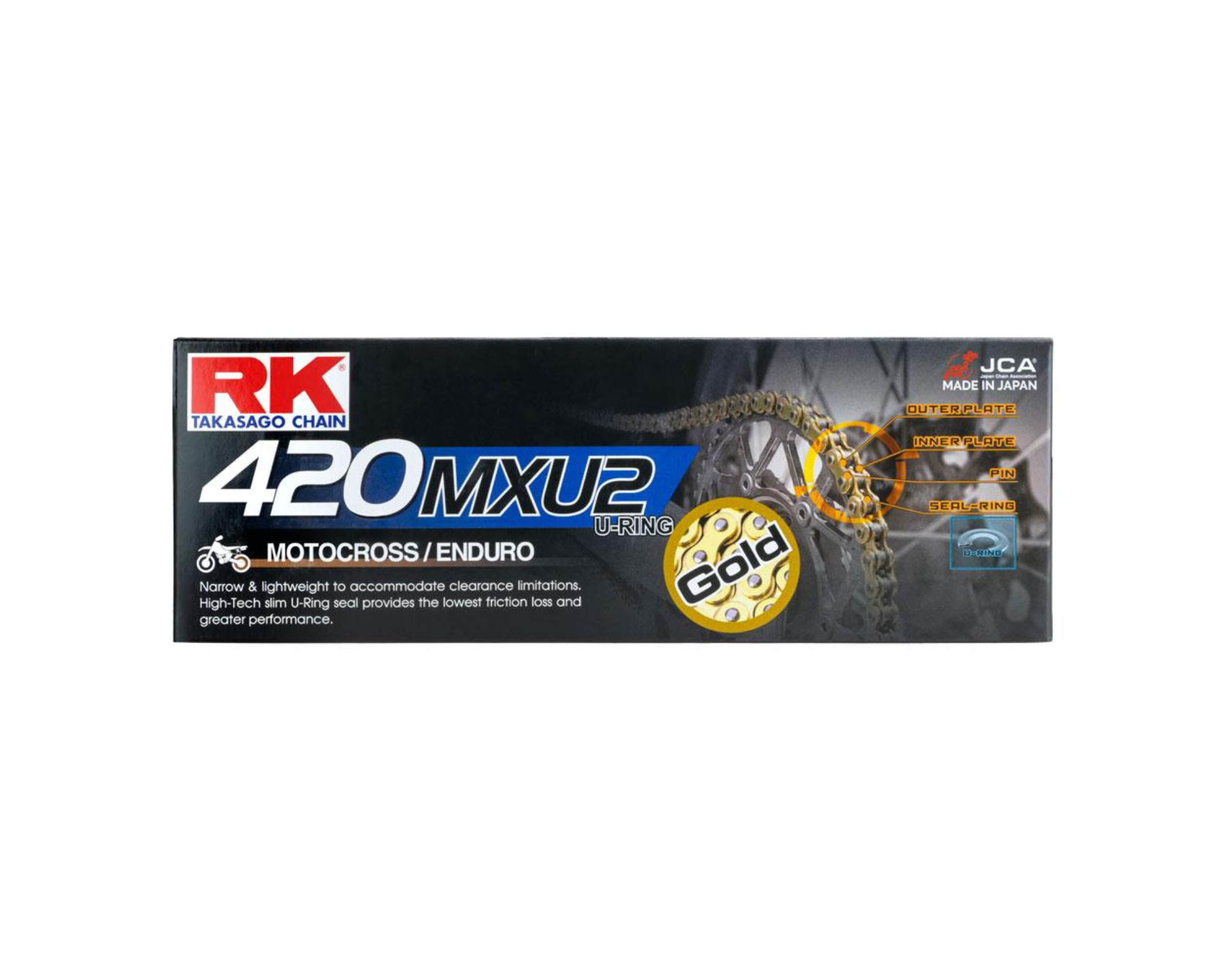 RK CHAINS 420MXU2 136L GOLD RACE CHAIN – Moto House