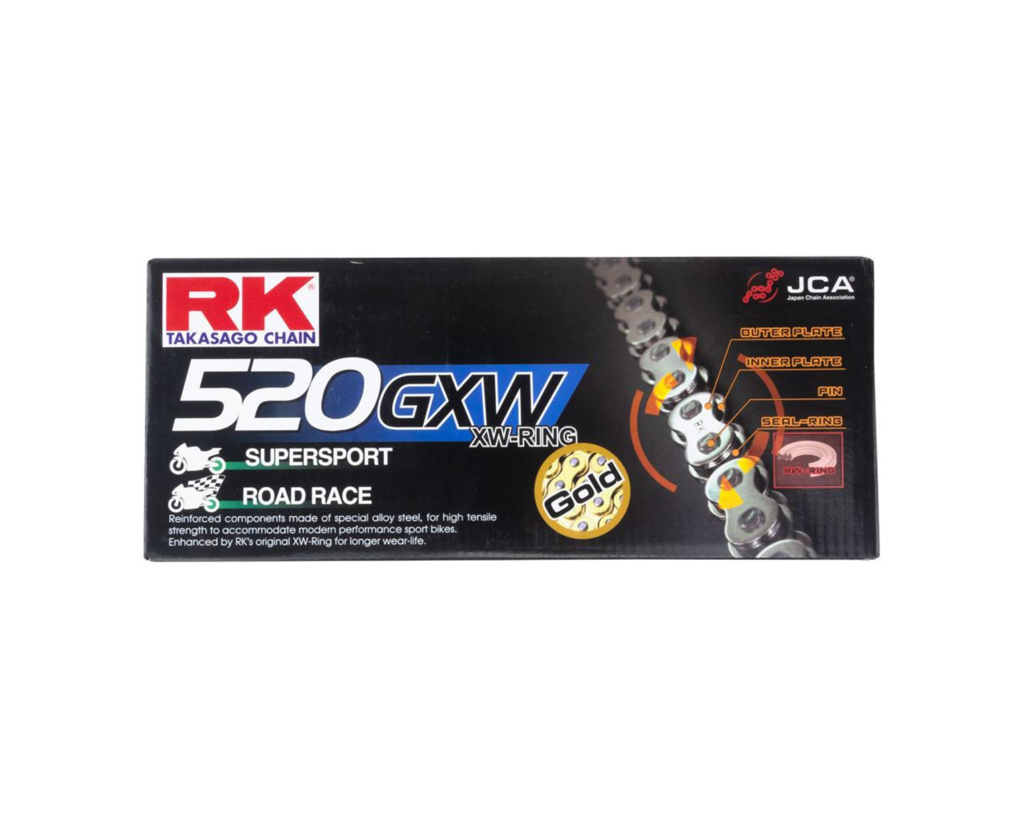 RK CHAINS 520 XW-RING 130L GOLD RACE CHAIN – Moto House